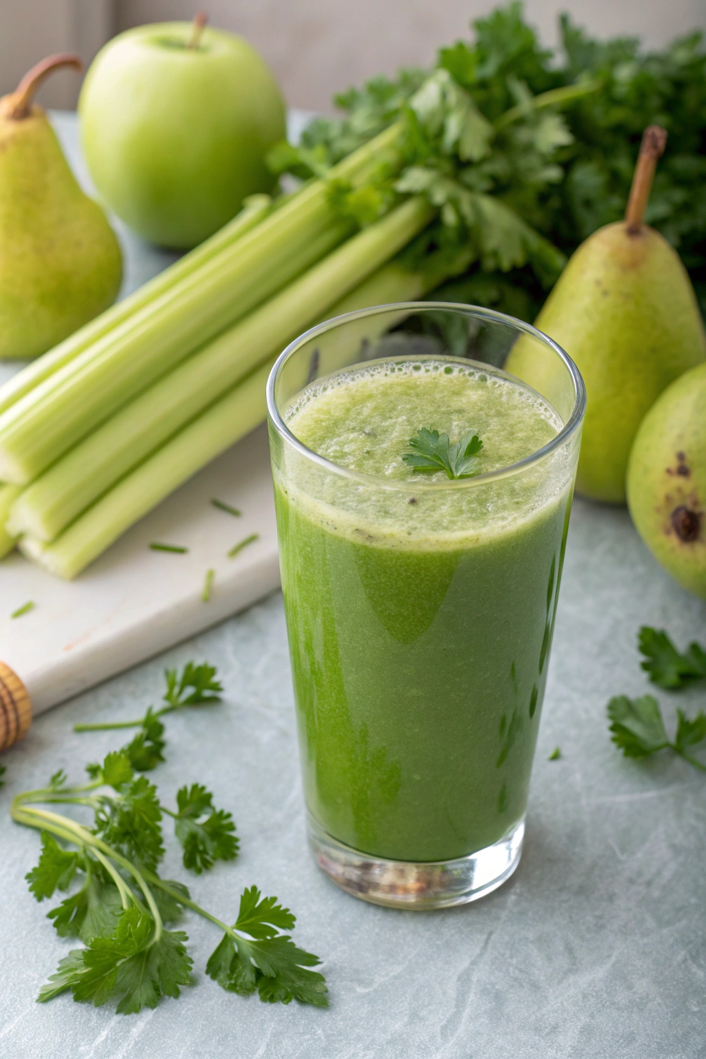 Energizing Green Juice Recipe with Celery & Pears | 5-Min